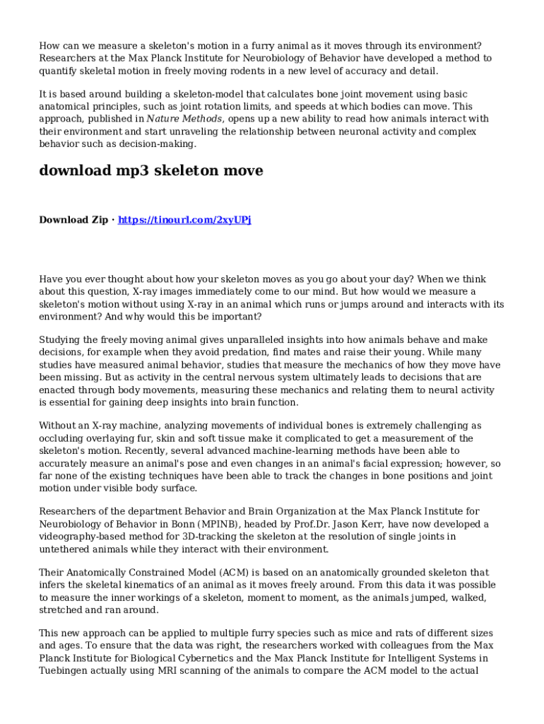 Fillable Online How does a skeleton move?A new tracking method ... Fax ...