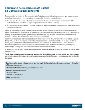 Completable En línea Declaration of Independent Contractor Form ...