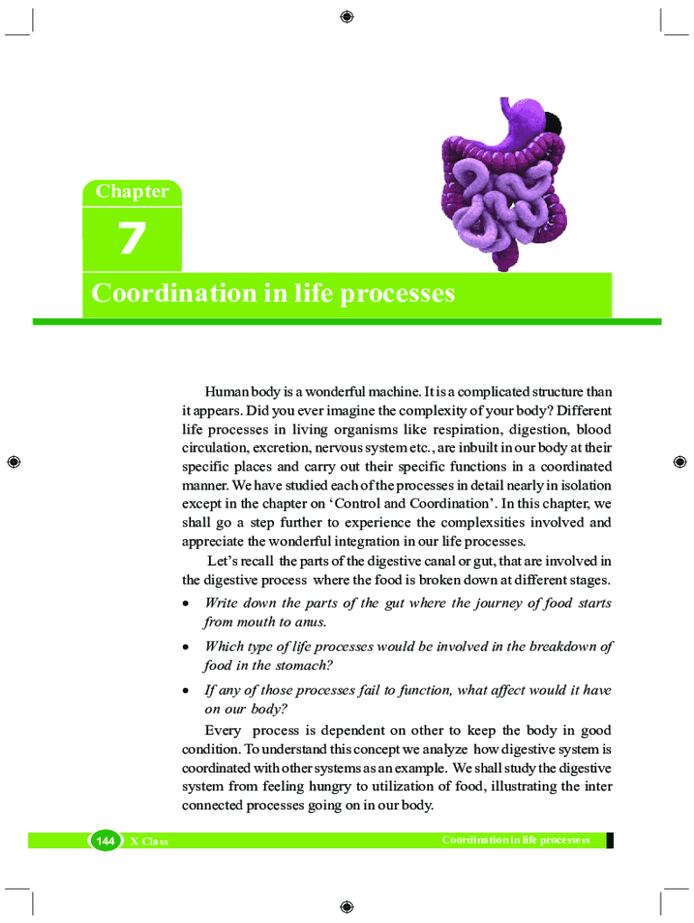 Fillable Online 10th Class-TS-EM-Biology-7-Coordination in Life ...