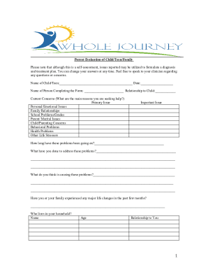 Fillable Online School Avoidance 101: Assessment Scale & Parent ... Fax ...