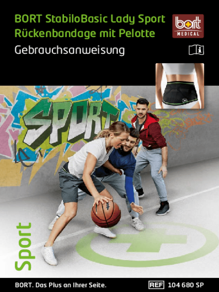 Fillable Online Gebrauchsanweisung BORT StabiloBasic Lady Sport Rckenbandage mit Pelotte ...