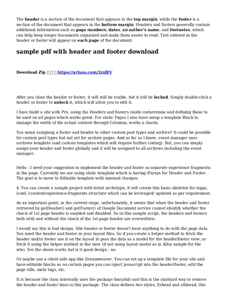 Fillable Online Sample Pdf With Header And Footer Download Fax Email ...