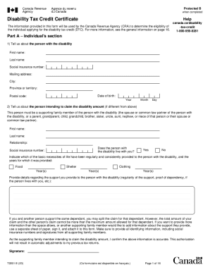 Fillable Online CRA's review and decision - Disability tax credit (DTC ...
