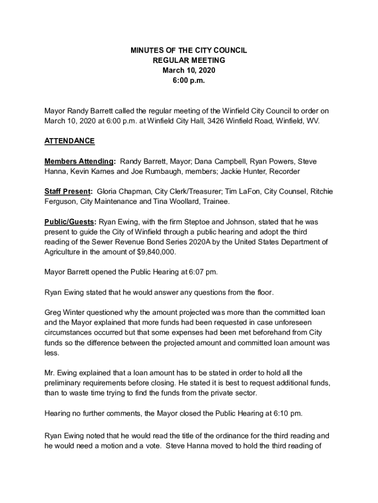 Fillable Online Hanna, Kevin Karnes and Joe Rumbaugh, members; Jackie ...