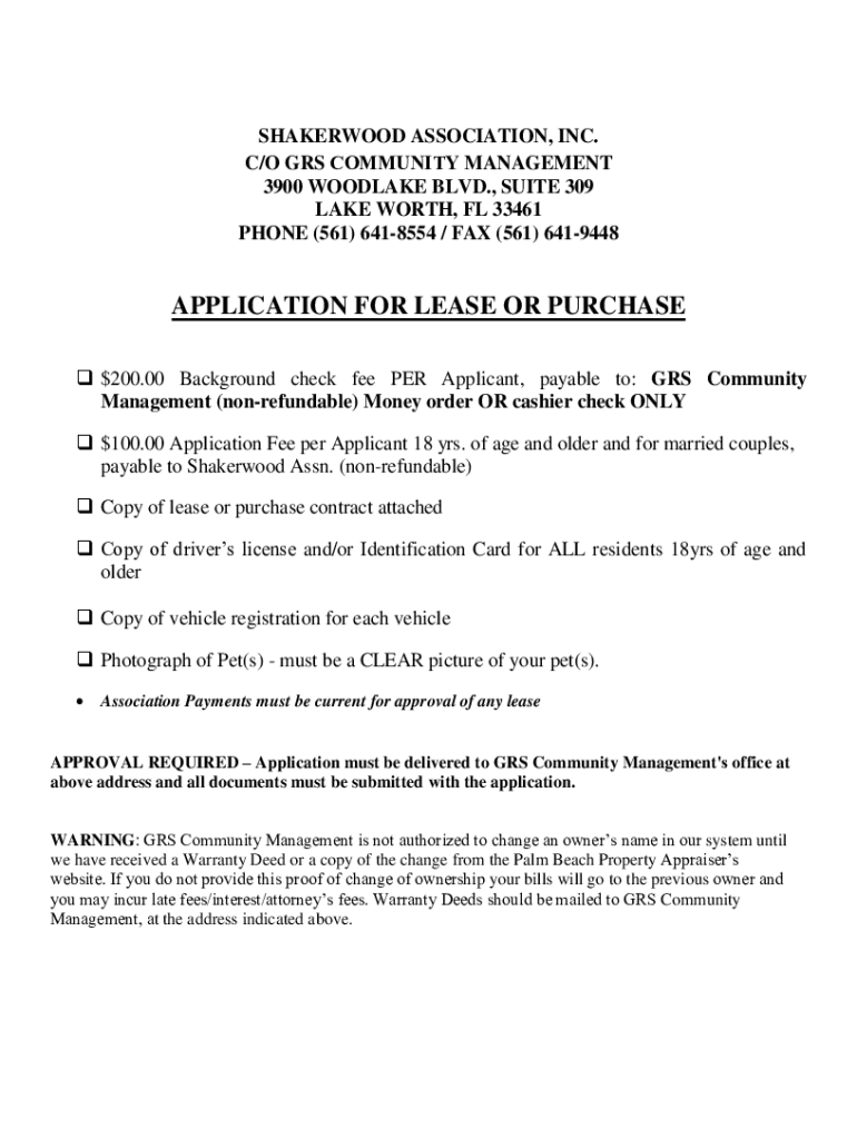 Fillable Online About Us - GRS Community Management Fax Email Print ...