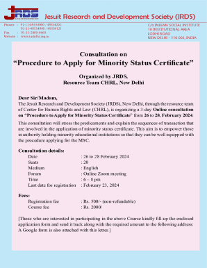 Fillable Online Procedure to Apply for Minority Status Certificate Fax ...