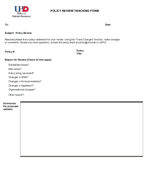 Fillable Online Policy Review Tracking Form Fax Email Print - pdfFiller