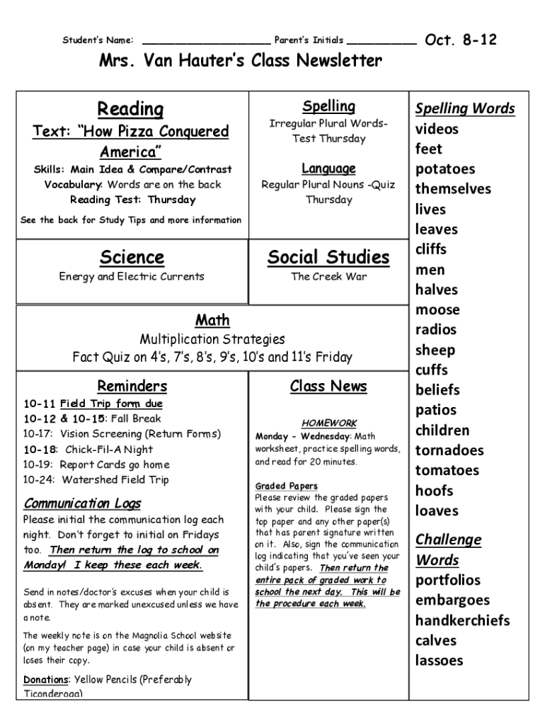 Fillable Online Students Name: Parents Initials Fax Email Print - pdfFiller