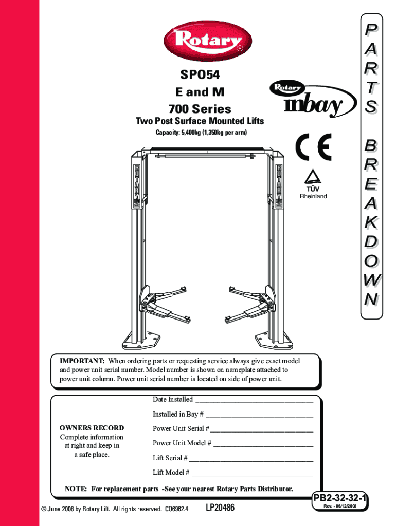 Fillable Online Two Post Surface Mounted Lifts Fax Email Print - pdfFiller