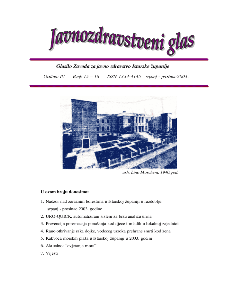 Fillable Online Glasilo Zavoda za javno zdravstvo Istarske upanije Fax ...