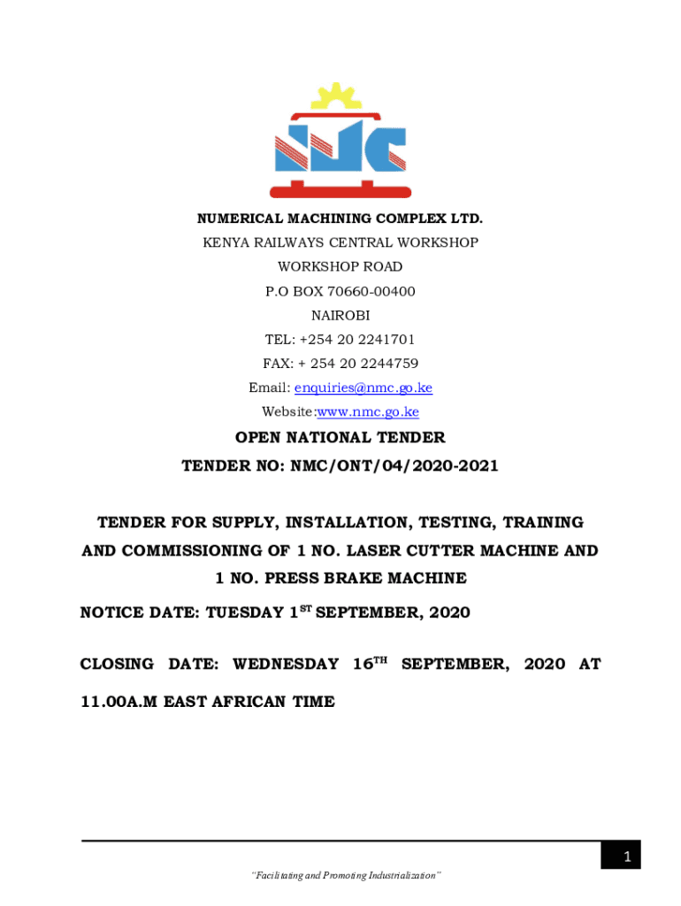 Fillable Online NUMERICAL MACHINING COMPLEX LTD Fax Email Print - pdfFiller