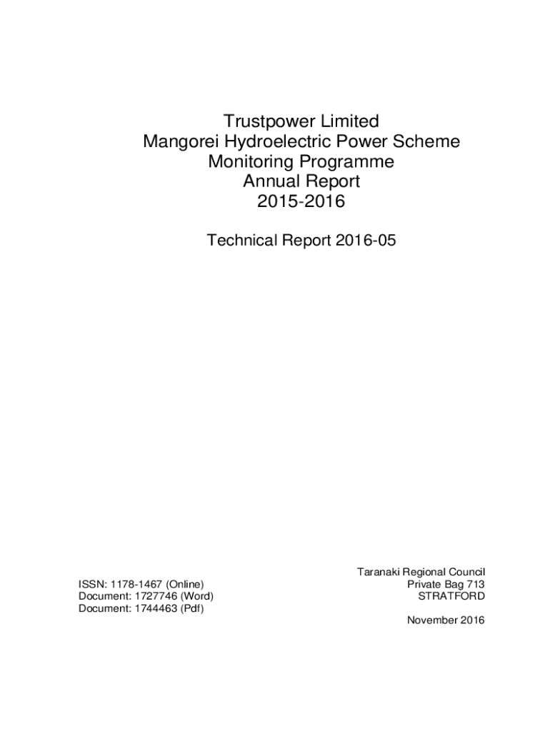 Fillable Online Trustpower Ltd Mangorei Hydroelectric Power Scheme ... Fax Email Print - pdfFiller