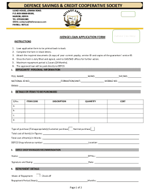 Fillable Online LOAN APPLICATION FORM REVISED Fax Email Print - pdfFiller