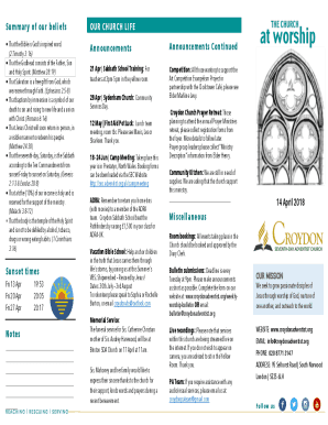Fillable Online 21 Apr Sabbath School Training: For Fax Email Print - pdfFiller