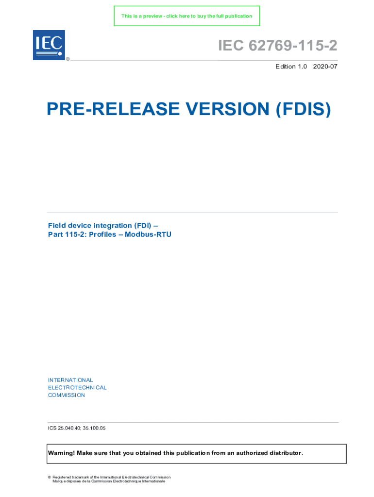 Fillable Online webstore iec FDI - Field Device Integration Fax Email ...