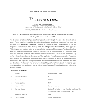 Fillable Online applicable pricing supplement (notes) Fax Email Print ...