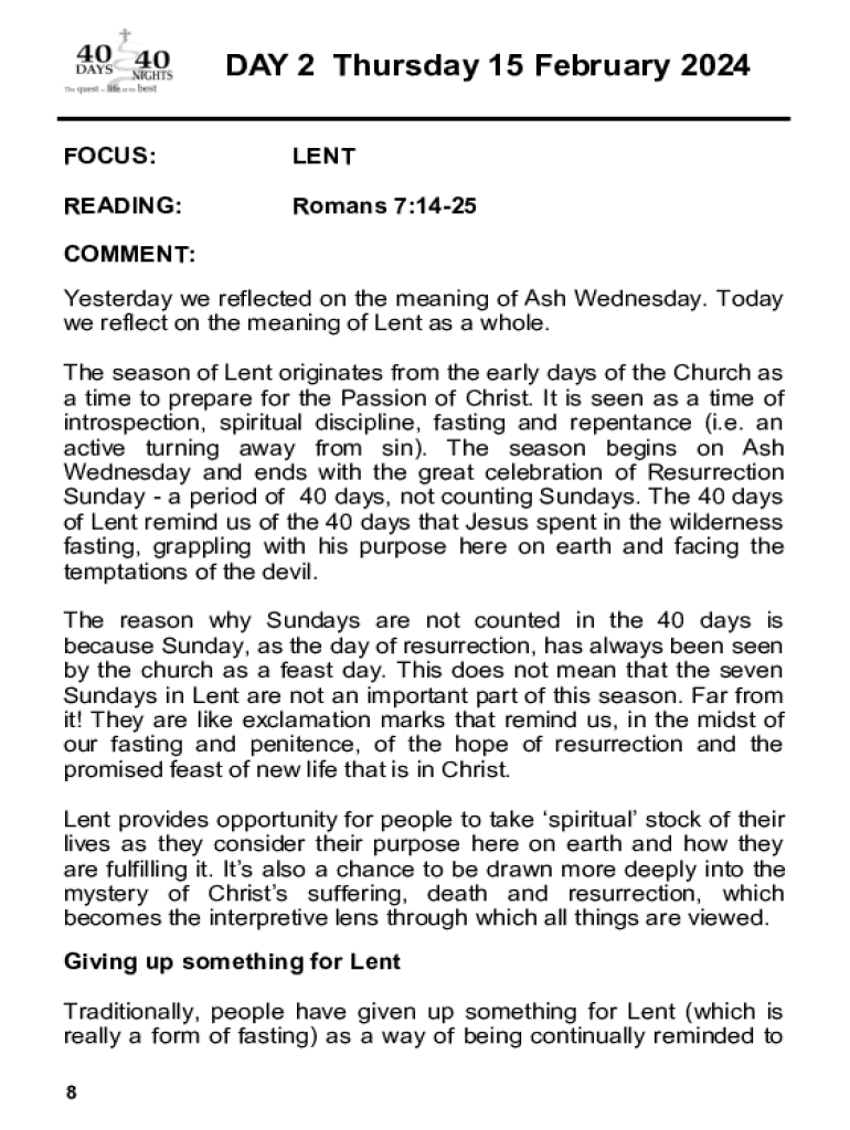 Fillable Online Column: Understanding the meaning behind Lent Fax Email ...