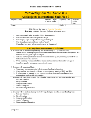 Fillable Online Lesson Plan Series Writing Unit Plans Fax Email Print ...