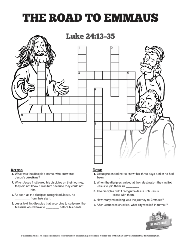 Fillable Online ROAD TO EMMAUS - What Happened And Who Were The ... Fax ...