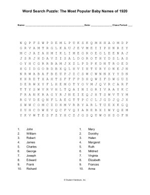 Fillable Online The Baby Names That Defined the Decade Fax Email Print ...