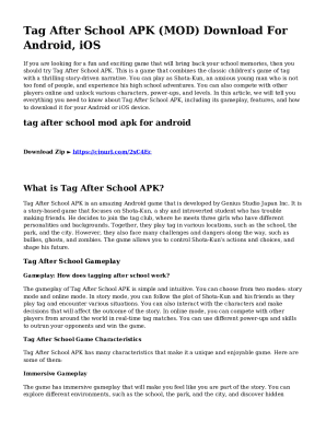 Fillable Online Tag After School APK: A Unique and Exciting Game for ...