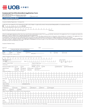 Fillable Online Commercial Card (Cardmember) Application Form Fax Email ...