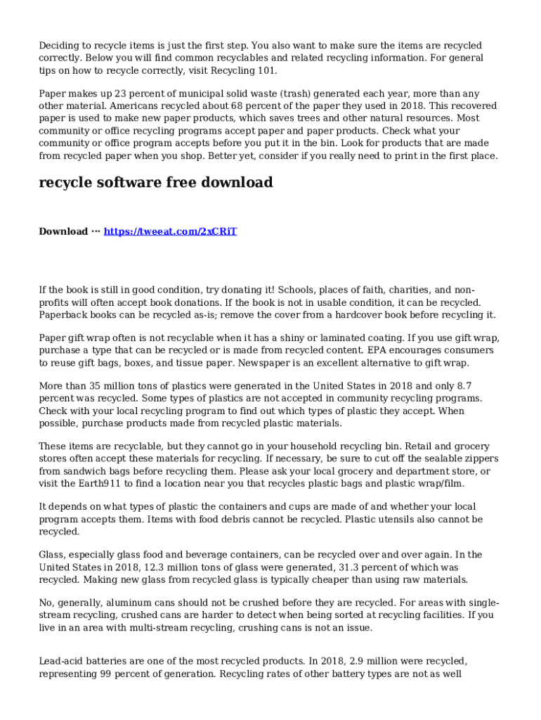 Fillable Online Recycle Software Free Download Fax Email Print - pdfFiller