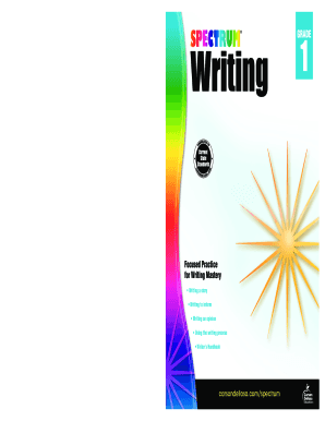 Fillable Online Spectrum First Grade Writing Workbook, Ages 6 to 7 ...