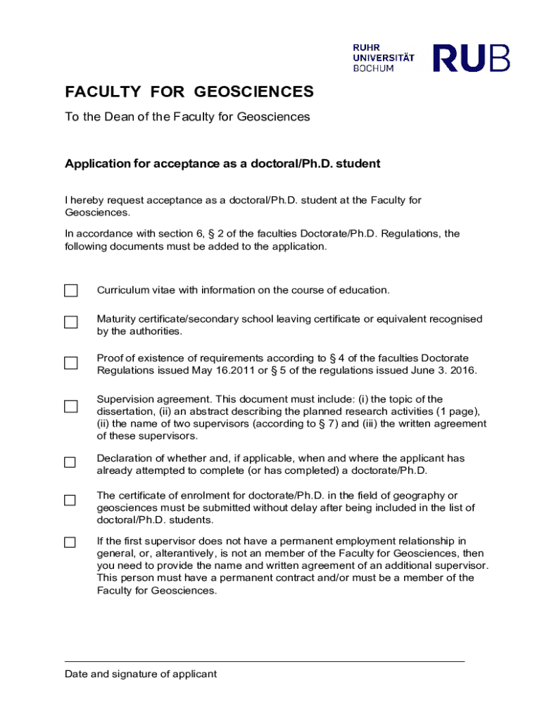 Fillable Online Form acceptance as doctoralPh.D. student Fax Email Print - pdfFiller