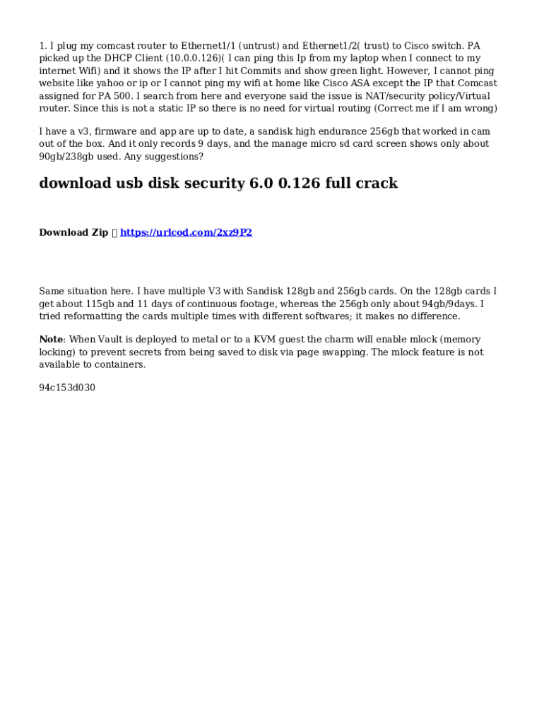 Fillable Online Cannot ping interface, IP or defaul gateway from PA 500 to ... Fax Email Print ...