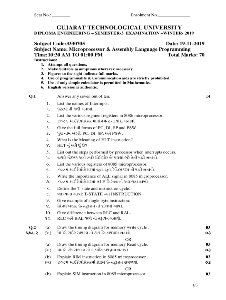 Fillable Online computer organization and architecture(3340705) Fax Email Print - pdfFiller