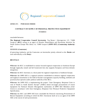 ANNEX IV PURCHASE AGREEMENT FOR EQUIPMENT Doc Template | pdfFiller