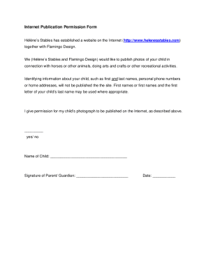 Fillable Online Internet Publication Permission Form Fax Email Print - pdfFiller