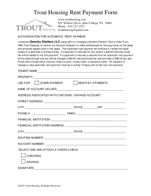 Fillable Online Trout Housing Tour Request (this is not a lease) Fax Email Print - pdfFiller