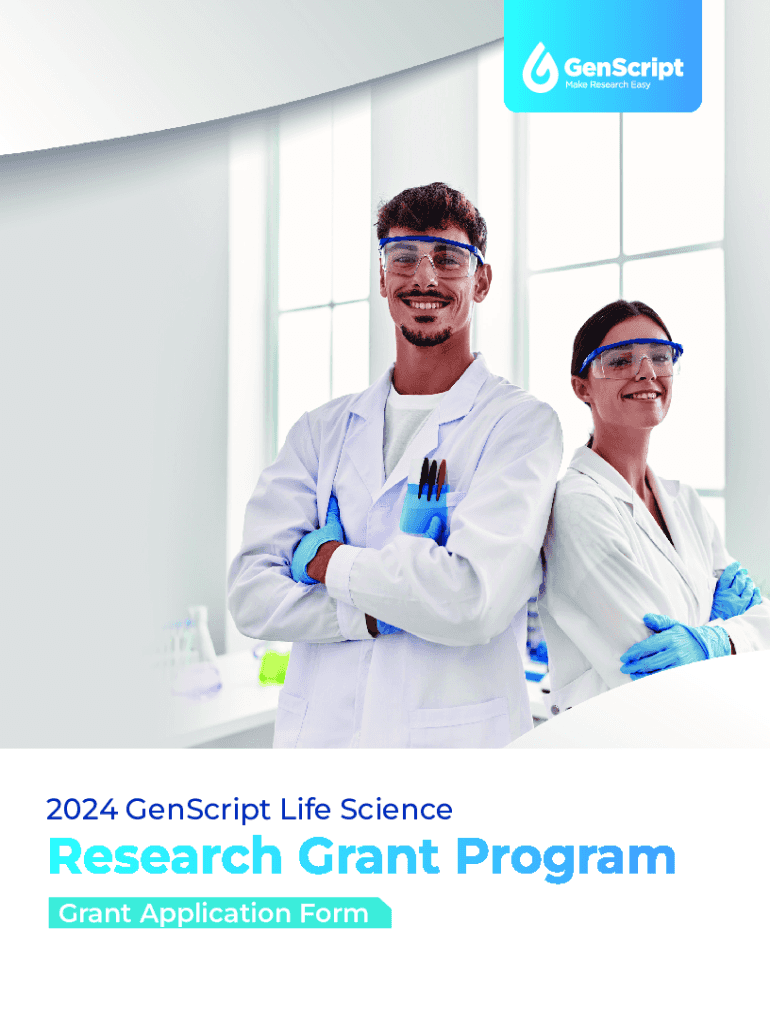 Fillable Online Apply Now: GenScript Grant Program Application Form Fax Email Print - pdfFiller