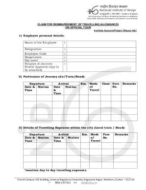 Fillable Online Designation : Employee Code : Department : Pay Level ...