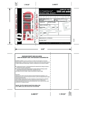 Fillable Online US Postal Service Insured Mail Receipt- Domestic Only ...