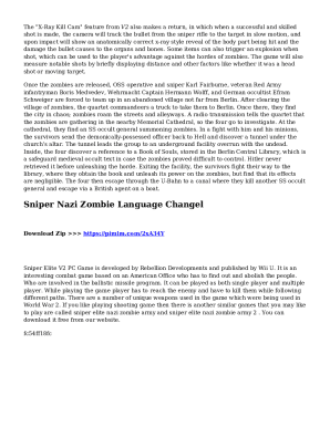 Fillable Online Sniper Nazi Zombie Language Changel Fax Email Print ...