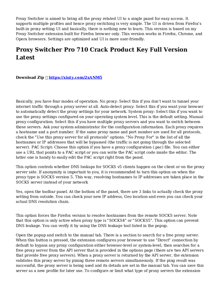 Fillable Online Proxy Switcher Pro 710 Crack Product Key Full Version ...