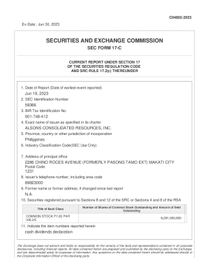 Fillable Online cash dividends declaration Fax Email Print - pdfFiller