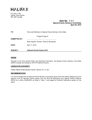 Fillable Online Item No. 7.1.1 - Halifax.ca Legacy Content - Halifax Regional ... Fax Email ...