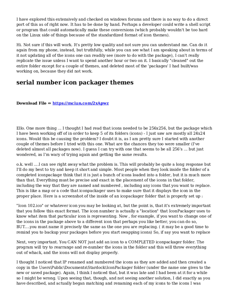 Fillable Online Serial Number Icon Packager Themes Fax Email Print ...