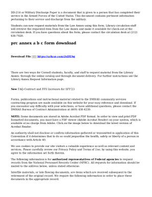 Fillable Online Prc Annex A B C Form Download Fax Email Print - pdfFiller