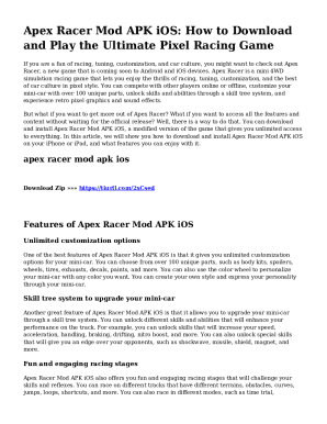 Fillable Online APEX Racer on the App Store Fax Email Print - pdfFiller