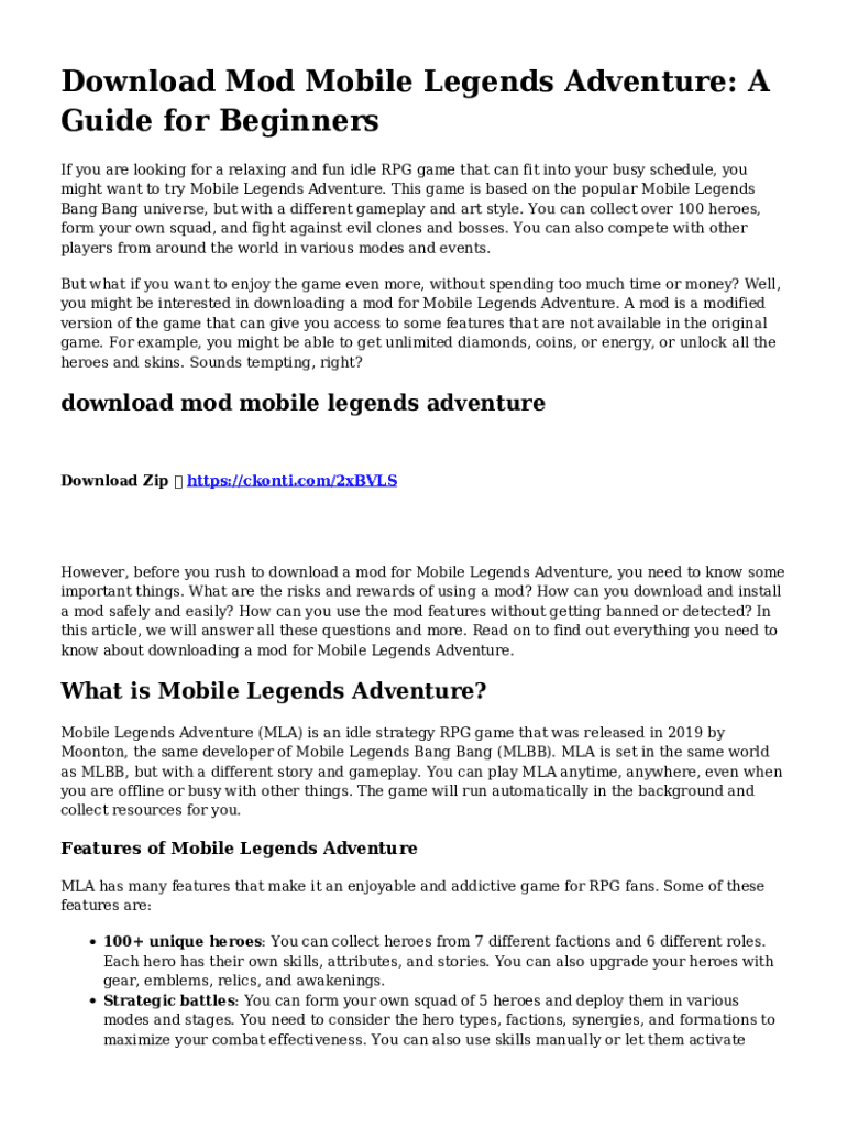 Fillable Online Mobile Legends: Adventure - Apps on Google Play Fax ...
