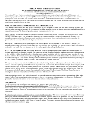 Fillable Online HIPAA Notice of Privacy Practices - No More Numbers Fax ...