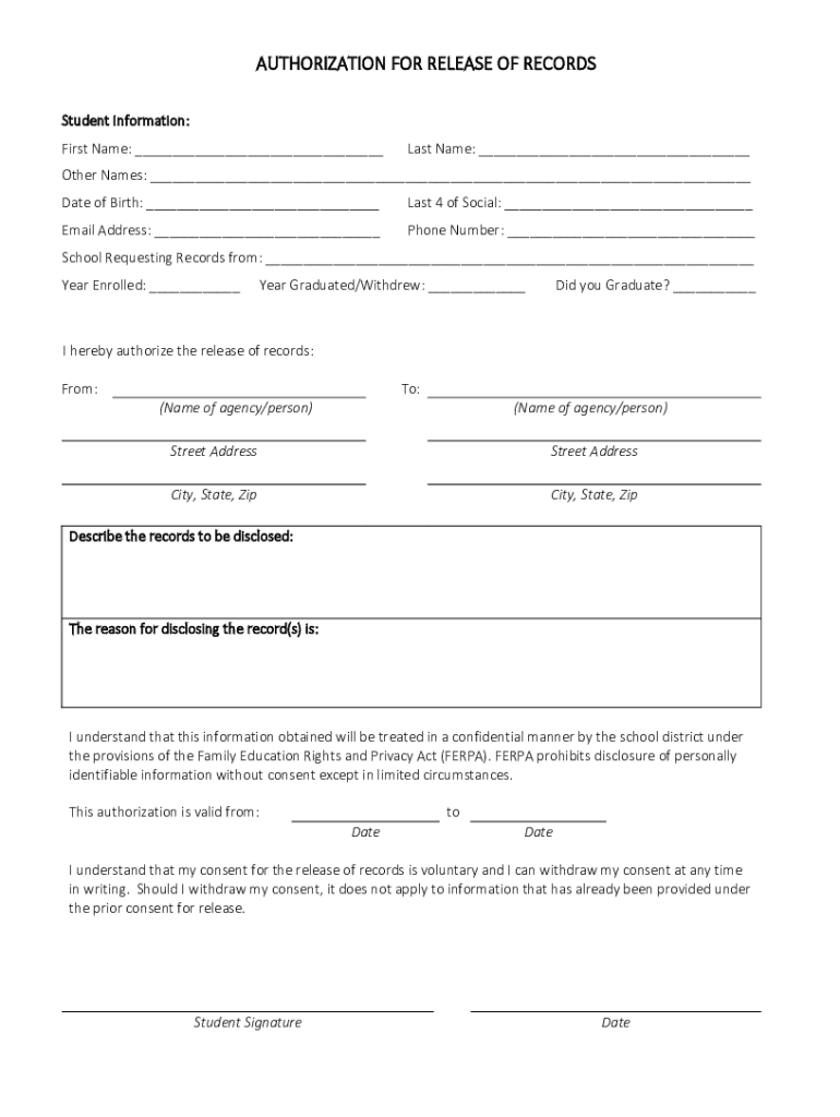 Fillable Online Student Records Request - Appendix 12 Fax Email Print - pdfFiller