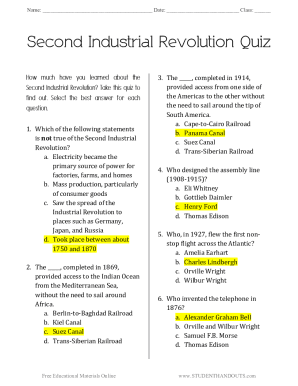 Fillable Online second-industrial-revolution-quiz.pdf - Name: Date ...