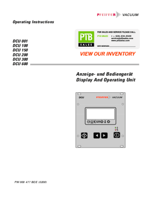 Fillable Online Pfeiffer DCU-001 Display Control Unit, PM 041 821-T ...