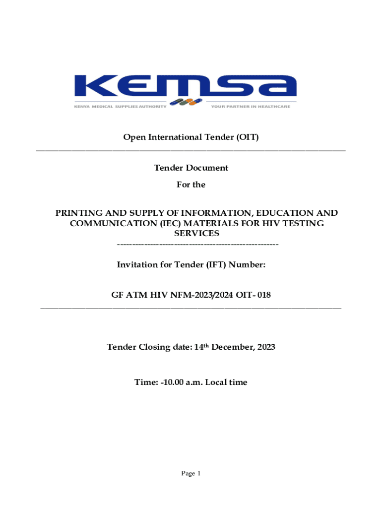 Fillable Online Tender Documents for Procurement of Design, Supply ...